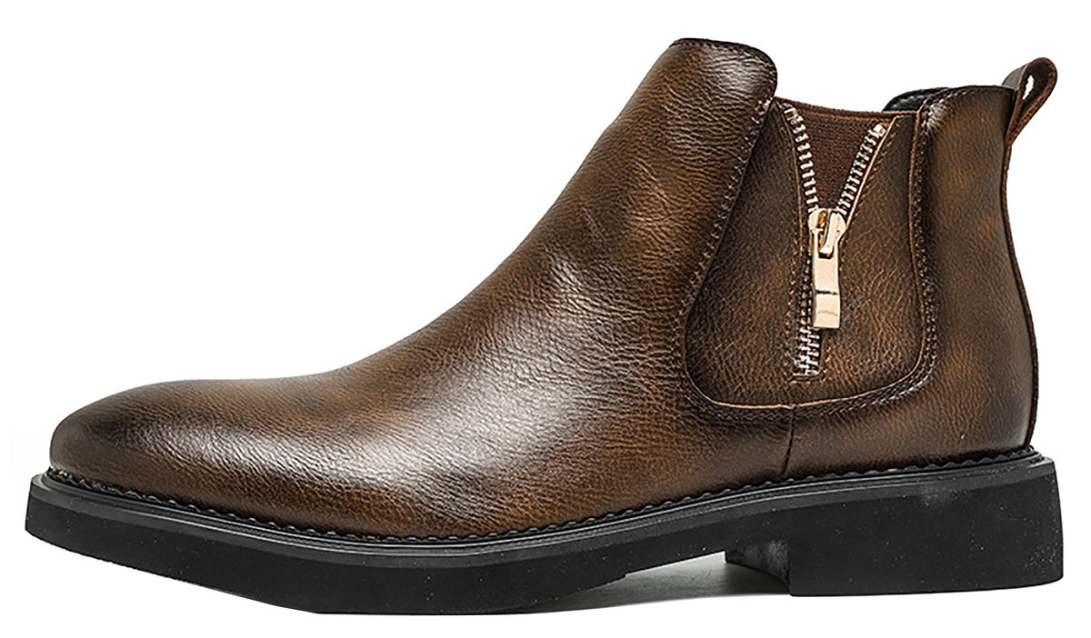 Men's Double Side Zipper Casual Dress Boots – Santimon