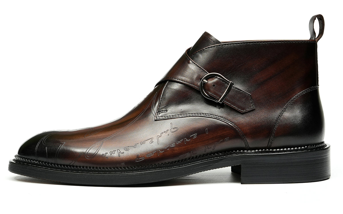 Men's Fashion Brogues Buckle Dress Boots – Santimon