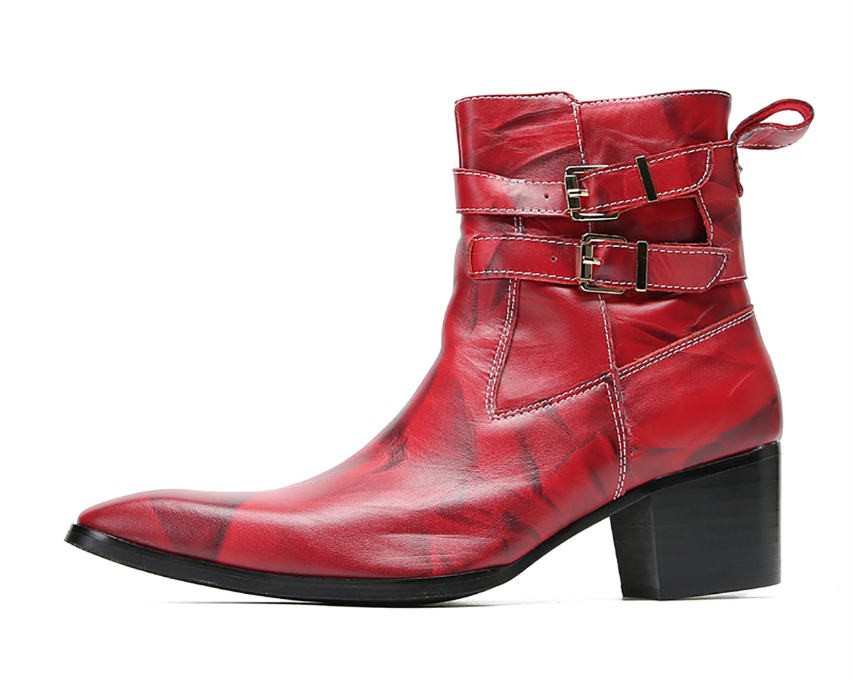 Men's High Top Double Buttons Western Boots – Santimon