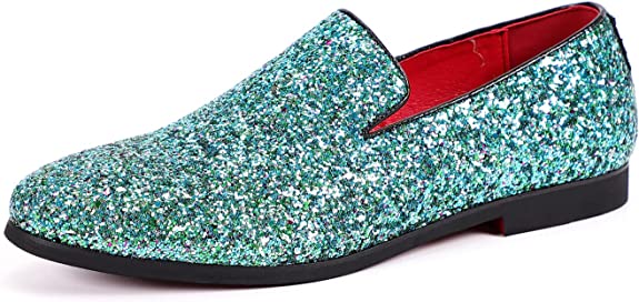 Men's Metallic Glitter Smoking Loafers – Santimon