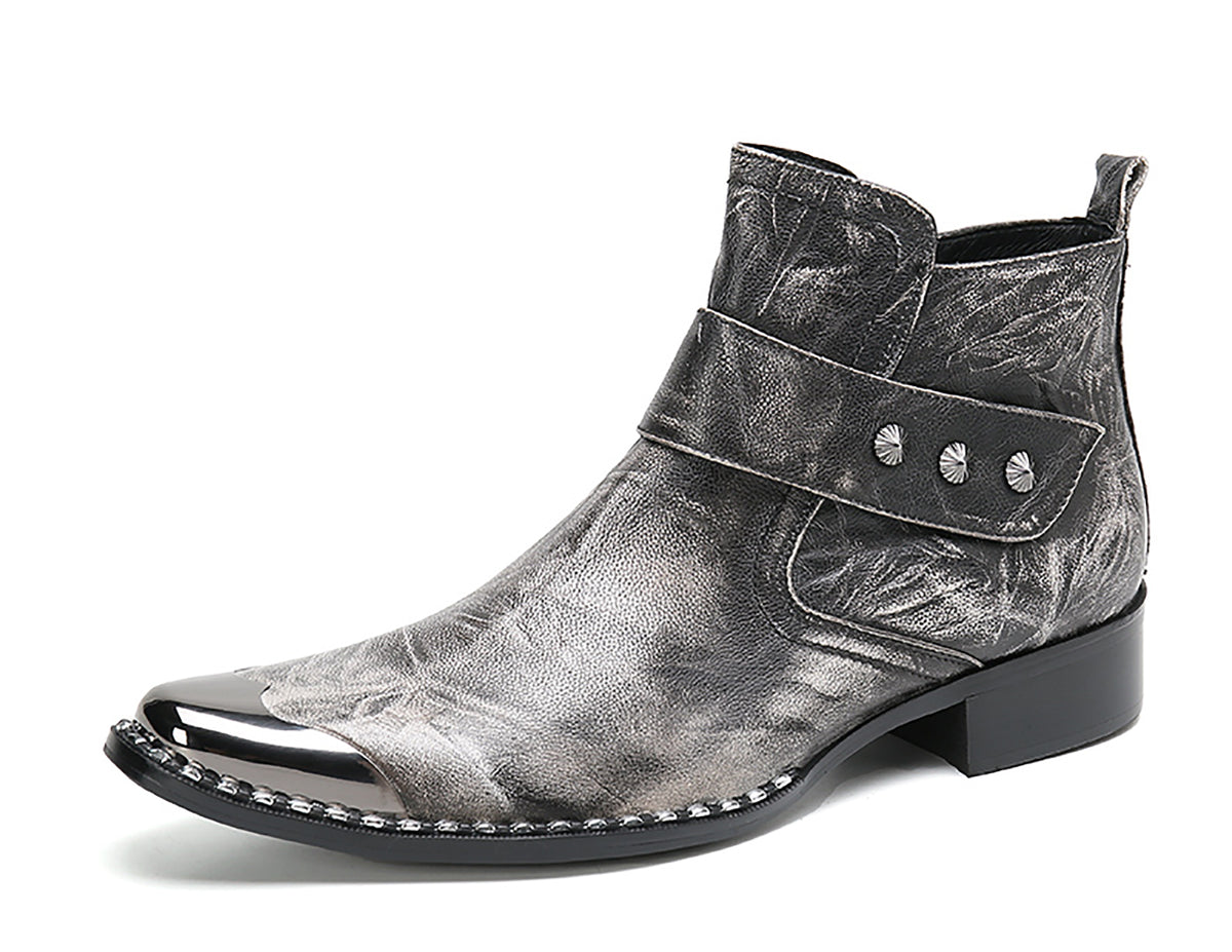 Men's Zipper Western Boots Metal Tip – Santimon