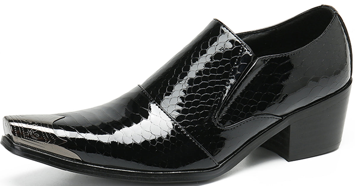 Men's Metal Tip Rivet Cuban Heel Opera Pumps – Santimon