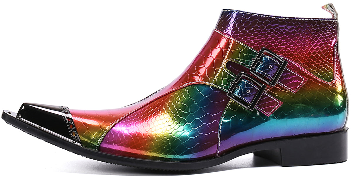 Men's Metal Tip Colorful Western Boots – Santimon