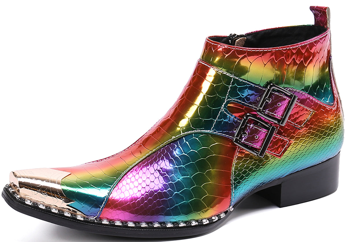Men's Metal Tip Colorful Western Boots – Santimon